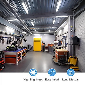 PARNOARCK Fluorescent Light Bulbs 48 inch T8 LED Bulbs 4 Foot Type A+B,24W 3200LM 6500K Clear Cover Super Bright,Single and Double End Powered,T8 T10 T12 Fluorescent Bulbs Replacemen(4-Pack)