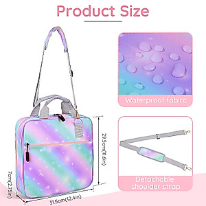 Zipper Binder with Shoulder Strap, 2 Inch 3 Ring Organizer for Middle School, Case it Multiple Pockets, Handle Included, 500 Sheet Capacity