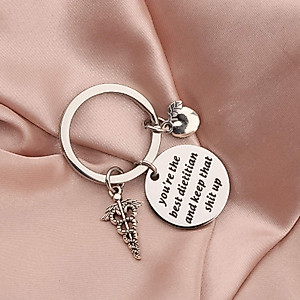 SEIRAA Dietitian Gift RD Registered Dietitian Gift You’re The Best Dietitian and Keep That Shit Up Keychain Retirement Gift for Food Teacher (best dietitian keychain)