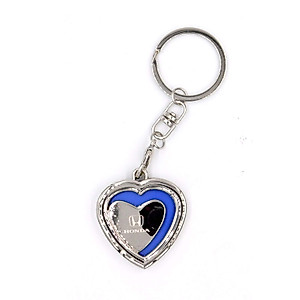 Au-Tomotive Gold Official Licensed for Honda Logo Heart Shaped Blue Photo Keychain Key Ring Fob