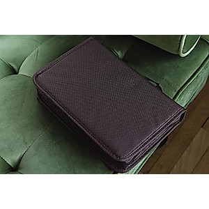 Names of Jesus Bible Cover, Zippered, with Handle, Canvas, Brown, Large