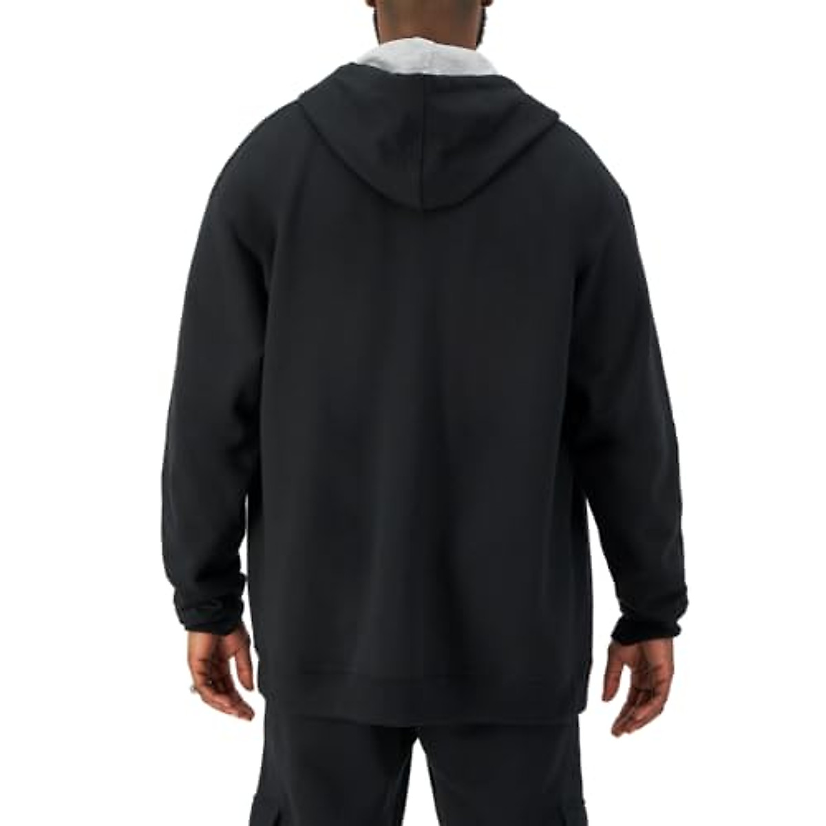 Champion, Powerblend, Comfortable Zip-Up Hoodie Sweatshirt for Men (Reg Tall), Black C Logo, 4X-Large big
