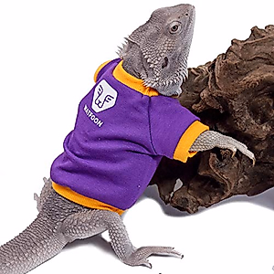 WATFOON Bearded Dragon Clothes Tank Accessories Costume Adjustable Reptile Hoodies Apparel Handmade Thermal Crew Warm Jacket for Skin Protection Photo Party Lizard Small Animal Gecko Chameleon(L)
