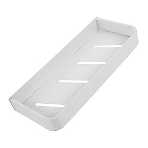 Beatifufu 1 Set Bathroom Shelf Kitchen Storage Rack Over The Toilet Shelf Wall-mounted Storage Mounted Sundries Organizer Towel Storage Stand Wall Mount Shelf Space Aluminum White