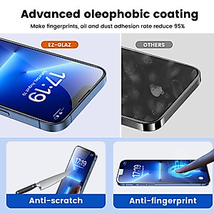 EZ-GLAZ 4 Pack Screen Protector for iPhone 13 Pro Max[6.7 inches] With 2 Pack Camera Lens Protector, [Drop Protection] 9H Hardness Scratch Resistant Tempered Glass Film, Easy to install - HD Clear