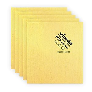 Vileda Professional | PVA Microfiber Cloth | All Purpose Cleaning Shammy | Shiny Streakfree Results | Synthetic Chamois Towel | Ideal for Hard Surfaces | Smooth Absorbent Materials | 5 Pack | Yellow