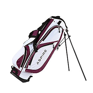 Aspire X1 Ladies Womens Complete Golf Club Set Includes Driver, Fairway, Hybrid, 6-PW Irons, Putter, Stand Bag, 3 H/C's Purple - Regular or Petite Size! (Petite Size -1", Right Handed)