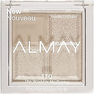 Almay Eyeshadow Palette, Longlasting Eye Makeup, Single Shade Eye Color in Matte, Metallic, Satin and Glitter Finish, Hypoallergenic, 130 The World Is My Oyster, 0.1 Oz