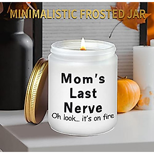 Candles Gifts for Mom, Mothers Day Gifts for Mom from Daughter Son, Funny Unique Relaxing Birthday Gifts for Mom, Lavender Scented Frosted Glass Jar Soy Wax Candles, 7oz