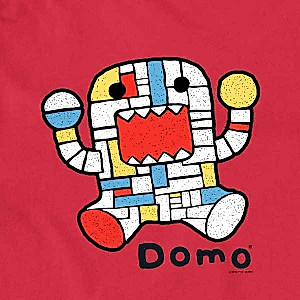 Pop Threads Domo Domondrian Art Funny Cute Long Sleeve Tee T-Shirt Red S