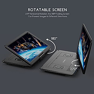 COOAU 17.9” Portable DVD Player with 15.6" HD Large Screen, Kids DVD Player with 6 Hrs Rechargeable Battery, Regions Free, High Volume Stereo Speakers, Support AV in&Out/USB/SD Card (Black)