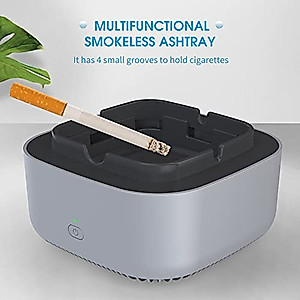 YALIYA Multifunctional Smokeless Ashtray Negative Ion Air Fresher Smoke Grabber Air Purifier Ash Tray for Smoker Home Office Car