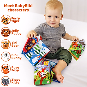 Cloth Books for Babies Weather Themed- Soft Baby Books Features Characters About Weather - Soft Baby Toys for Learning and Brain Development