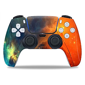 FOTTCZ Vinyl Skin for PS5 Digital/Disk Controller, Sticker Decorate and Protect Device Surface, Double Nebula