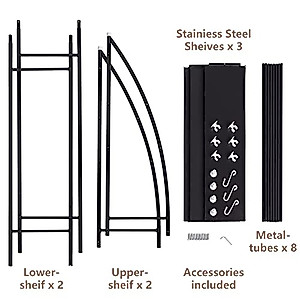 Dulce Domi 3-Shelf Bathroom Organizer Over The Toilet Storage, Bathroom Shelves Over Toilet, 27” L x 10” W x 66”H
