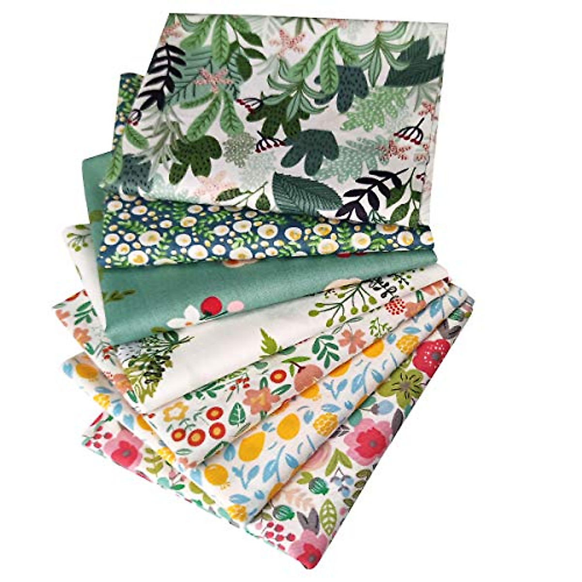 Misscrafts 7pcs Quilting Fabric 18" x 22" 100% Cotton Craft Fabric Bundle Squares Fat Quarters Multicolored for Patchwork DIY Sewing Scrapbooking Cactus