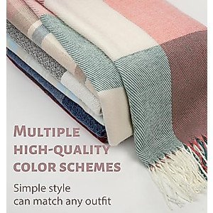 YSense Women's Long Plaid Blanket Scarf Chunky Oversized Winter Fall Warm Scarf Big Tartan Scarves Wrap Shawl Ladies Gifts