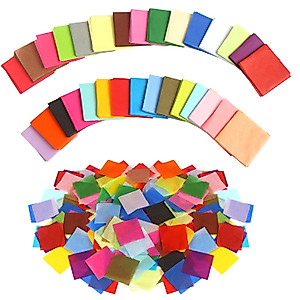 CCINEE 6000 Pcs 1 Inch Tissue Paper Squares, 30 Assorted Colors Art Rainbow Tissue Paper Multicolor Tissue Mosaic Squares for Arts Craft Classroom DIY Project Scrapbooking Party Supply