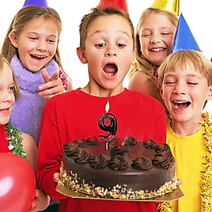 Spider Birthday Candles Number 5,Happy 5th Birthday Candle,Red Black Spider Cake Topper Candle Birthday for Boys Girls Kids Spider Themed Party Anniversary Celebration Supplies Decorations