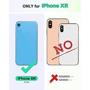 TUCCH Case Wallet for iPhone XR, Stand PU Leather Folio RFID Blocking Credit Card Slot [Wireless Charging] Flip Phone Cover TPU Shockproof Interior Case Compatible with iPhone XR 6.1, Midnight Green