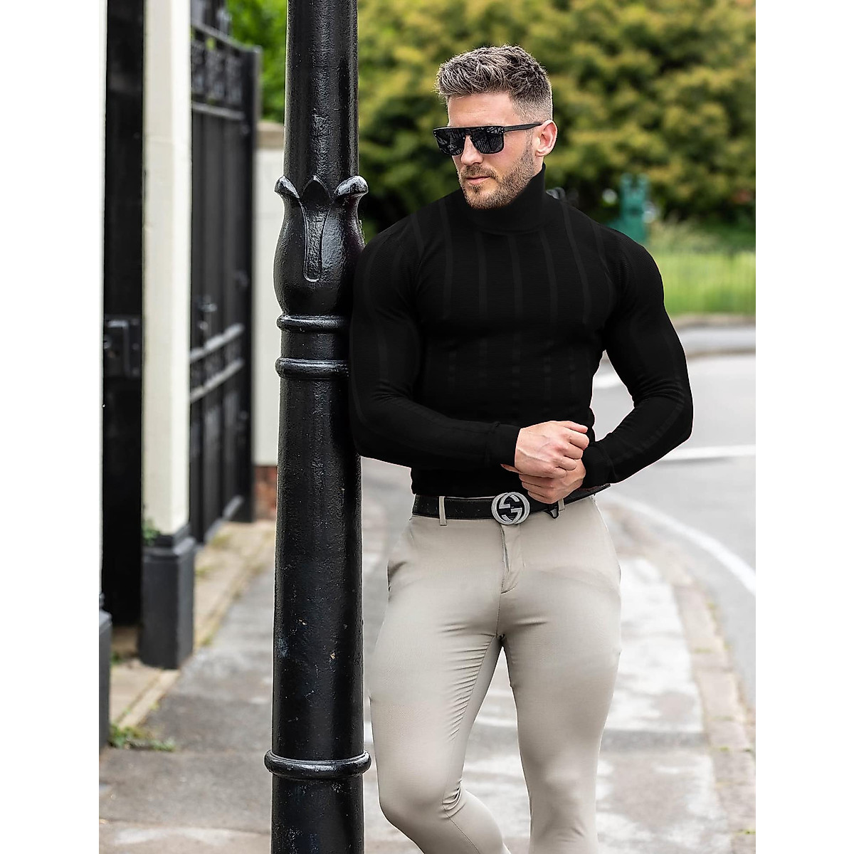 Long Sleeve Turtleneck High Neck Shirt Sweater Men Mens Fleece Pullover Men Jumper Mens Cycling Jersey Long Sleeve T Shirts Men's Mock Neck Mens Mock Turtleneck Shirt Funnel Neck Mens Long Sweater