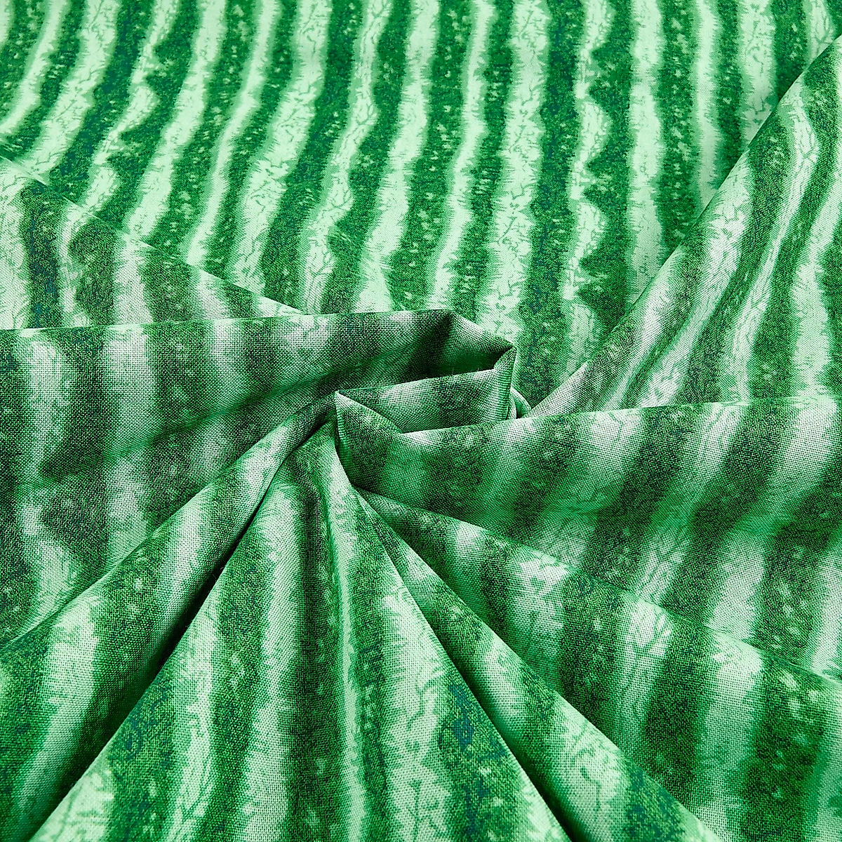 Timeless Treasures Watermelon Rind Stripe Green, Fabric by the Yard