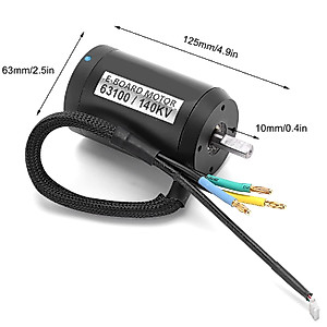 EVTSCAN 63100 140kv Brushless Motor for Electric Mountain Bike for Electric Skateboard 5kw Glues Filled(8mm Round Shaft)