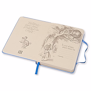 Moleskine Limited Edition Alice in Wonderland Notebook, Hard Cover, Pocket (3.5" x 5.5") Plain/Blank, Powder Blue, 192 Pages