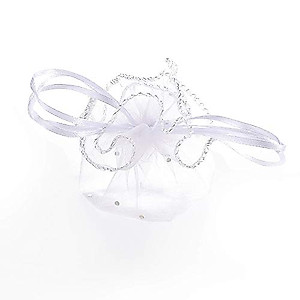 Bezall White Organza Bags, 50pcs Sheer Round Drawstring Christmas Wedding Party Favor Pouches Jewelry Candy Gift Packaging Bags, 9.8 inch Diameter