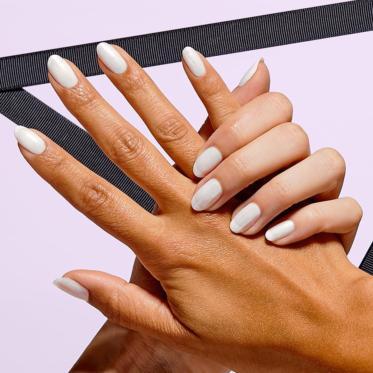 OPI Nail Lacquer, Opaque Shimmer Finish White Nail Polish, Up to 7 Days of Wear, Chip Resistant & Fast Drying, Holiday 2023 Collection, Terribly Nice, Chill 'Em With Kindness, 0.5 fl oz