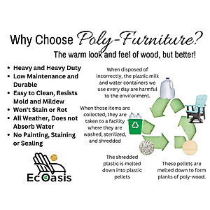 EcOasis Anchor Bay Amish Crafted Poly Outdoor Swivel Glider, High-Back (Brazilian Walnut on Black)