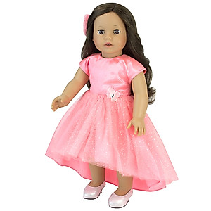 Sophia's Sparkling High Heels with Closed Toes and Glitter Platform Pumps for 18 Inch Dolls, Silver