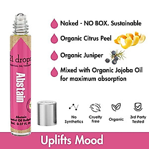 21 drops Abstain Citrus Essential Oils Roll-On l Organic Therapeutic Grade Essential Oils for Appetite Control and Stress l Healing Solutions l 8ml