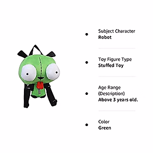 Haisijing Plush Toys New Alien 3D Eyes Robot Gir Cute Stuffed Plush Backpack Green Bag Xmas Gift 14 inches