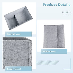 GEKMOR Foldable Felt Stair Basket for 16” Stairs, Large Staircase Baskets with Faux Leather Handles, Stairlift Basket for Wooden Stairs, Storage, Organizer, Home Decor