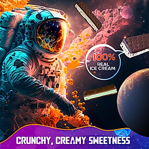 Astronaut Foods Freeze-Dried Ice Cream Sandwich, NASA Space Ice Cream, Variety Pack with Mint Chocolate Chip and Cookies and Cream, Nostalgia, Wafers, 6 Count