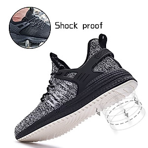 SDolphin Running Workout Shoes for Men - Gym Athletic Training Sports Exercise Memory Foam Sneakers MIX GREY Size 14