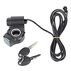 Keenso Bike Throttle Voltmeter, Universal Portable Throttle Voltmeter with Digital Voltage Display Voltmeter and Lock for 1299V EBike Scooter Tricycle