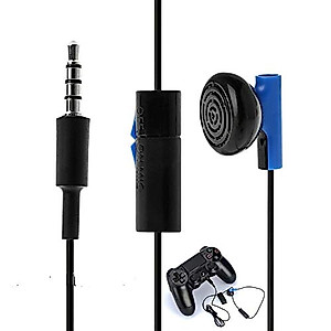 2 Pack Mono Chat Game Gaming Earbuds Earpiece earphones Headphones Headset with Mic Microphones for PS4 Playstation 4