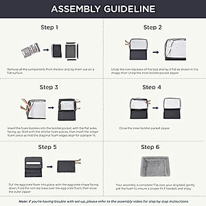 Bedsure Calming Dog Bed for Large Dogs - Orthopedic Egg Foam Dog Sofa Bed, Bolster Couch Pet Bed with Removable Washable Cover, Waterproof Layer, Comfy Fuzzy Faux Fur Surface&Nonskid Bottom,Quiet Gray