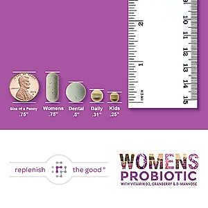 Replenish the Good Probiotics for Women Digestive Health, 60 Tablets - Gut Health Probiotics with D3, Prebiotics & Cranberry - Vegan, UTI & Yeast Defense - 15x More Effective Than Regular Capsules