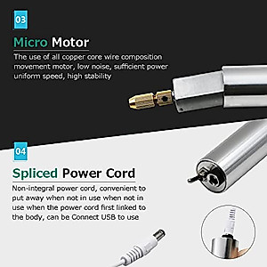 Electric Mini Drill Grinder, Mini Drill Set Grinder Kit, Adjustable Speed Polishing Engraving Grinding Pen Tool Kit, Low Noise, for Grinding, Polishing, Drilling