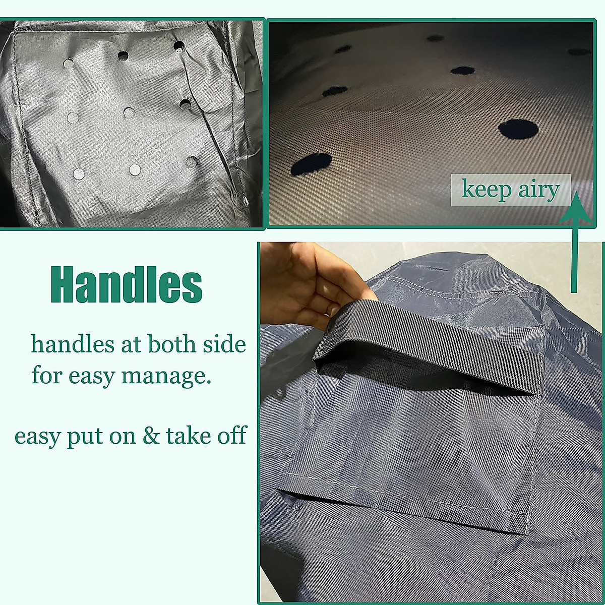 J&C Patio Furniture Covers Left L Shape Patio Sectional Covers Waterproof Outdoor Sofa Cover Heavy Duty 420D Patio Sectional Sofa Cover Outdoor Furniture Covers Grey Sectionals 106x79 Inch