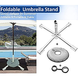 MILIMOLI Beach Umbrella Stand Foldable Adjustable Portable Sunshade Umbrella Base Holder Outdoor with Water Weight Bag (3-Piece Set Beach Umbrella Stand)