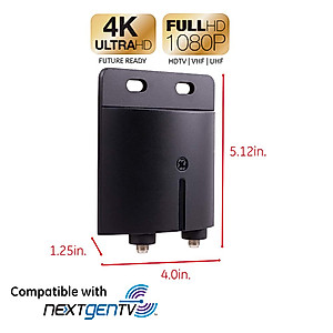 GE Pro Outdoor Antenna Amplifier, Low Noise Antenna Signal Booster, Clears Up Pixelated Low-Strength Channels, Supports HD Smart TV VHF UHF – 42179