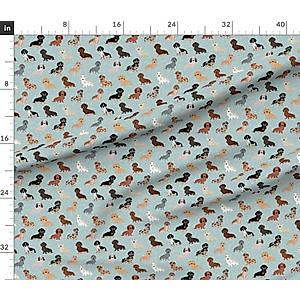 Spoonflower Fabric - Dachshund Pet Quilt Dog Breed Silhouette Coordinates Multi Dogs Printed on Petal Signature Cotton Fabric by The Yard - Sewing Quilting Apparel Crafts Decor