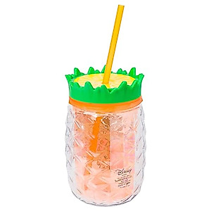 Silver Buffalo Disney Lilo and Stitch Greetings From Hawaii Featuring Scrump Pineapple Shaped Double Wall Tumbler, 16 Ounces