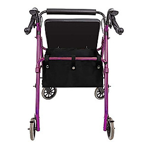 Under Seat Rollator Bag, Large Size Rollator Basket, Under Seat Bag or Tote for Four Wheel Rollator, Walker Underseat Replacement Medical Basket (Black)