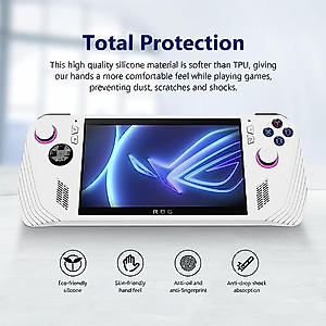 BoxWave Case Compatible with ASUS ROG Ally Z1 Extreme - FlexiSkin, Silicone Cover Soft Low Profile 360 Protection for ASUS ROG Ally Z1 Extreme, ASUS ROG Ally Z1 Extreme, Ally Z1 - Winter White