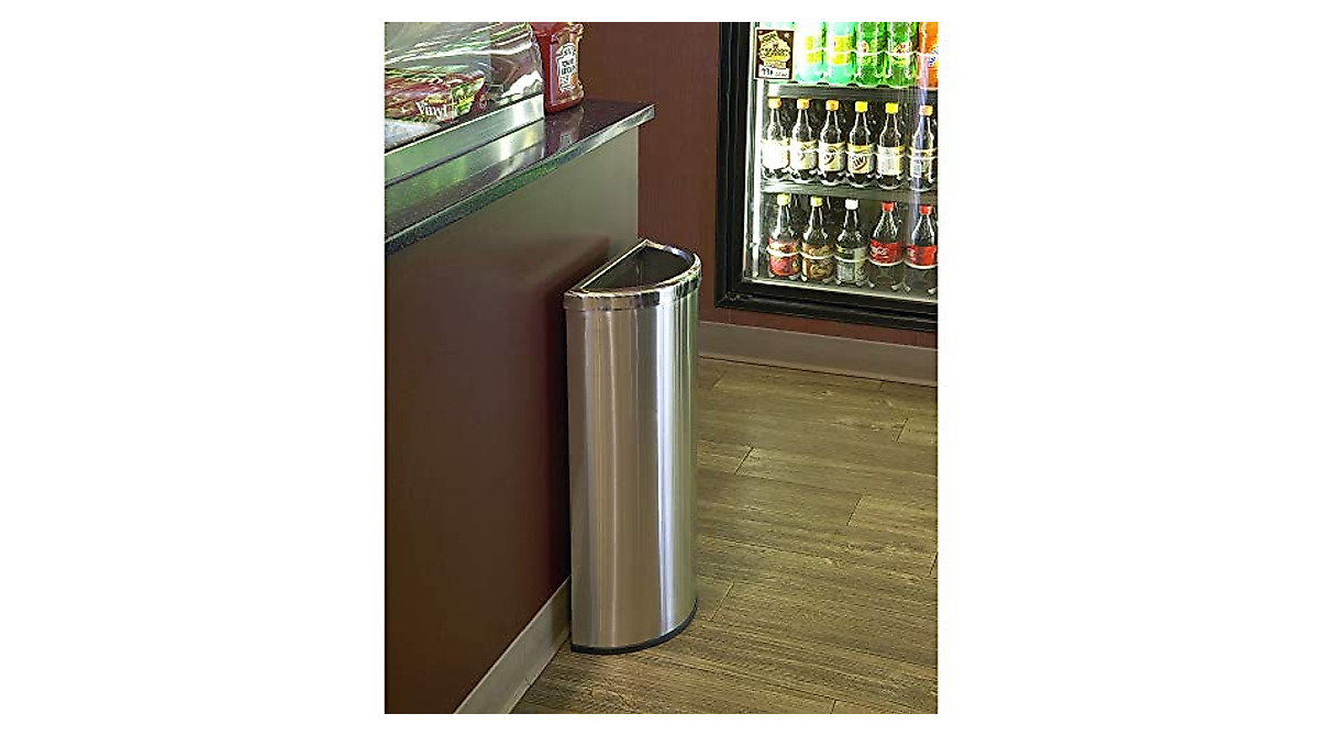 Commercial Zone 8 Gal Stainless Steel Half Moon Waste Can